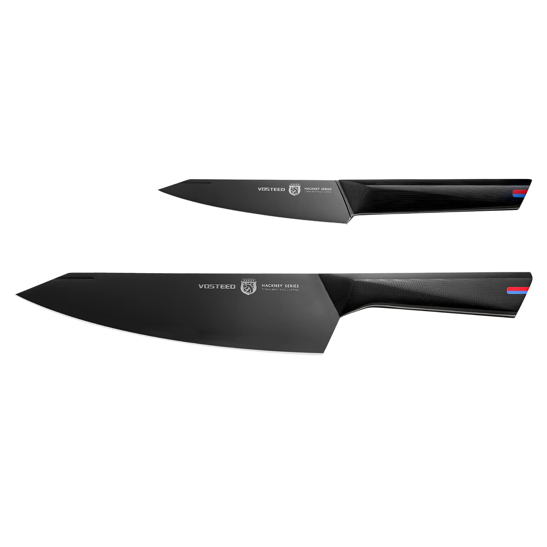 Vosteed Hackney 8.5 Inch Chef Knife with Sheath - Sharp Cooking Chef's Knife Pro Kitchen Chopping & Cutting Knife - High Carbon 7CR17MOV Stainless Steel & Titanium Nitride Coated, Gift Box