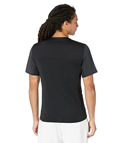 Reebok Men's Standard ACTIVChill Tee, Black/Small White Vector Logo, Large