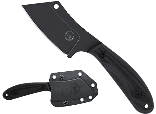 Off-Grid Knives - HOGLET EDC Fixed Blade Knife, Blackwash Blade, G10 Scales & Kydex Sheath with Scout Carry and Vertical Carry Belt Clip, Camping, Hunting, Hiking, Camp Kitchen (Blackout)