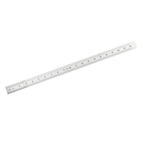uxcell Straight Ruler 500mm 20 Inch Metric Stainless Steel Measuring Tool with Hanging Hole 3pcs