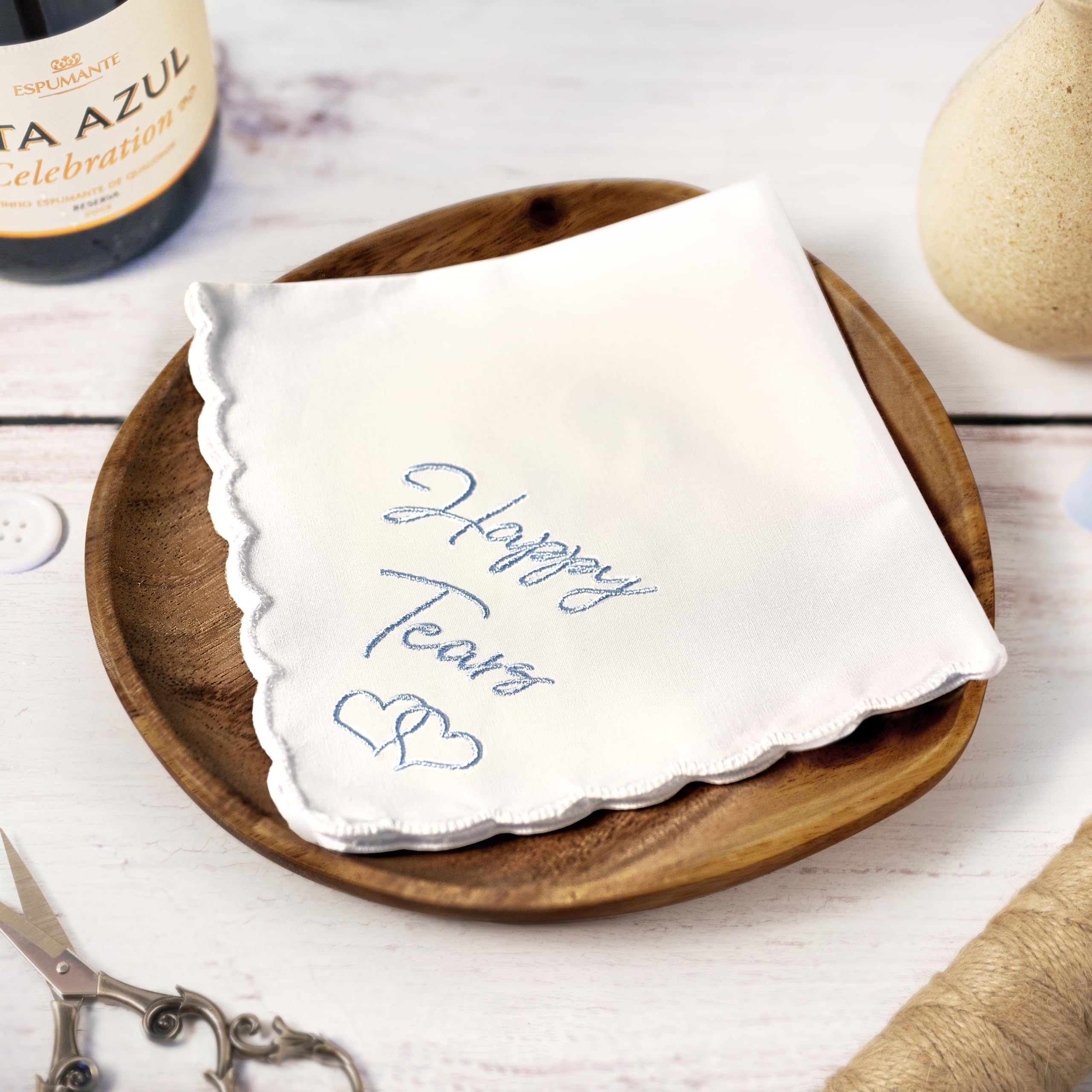 Mother Of The Bride Gifts Something Blue For Bride On Wedding Day Handkerchief I Happy Tears