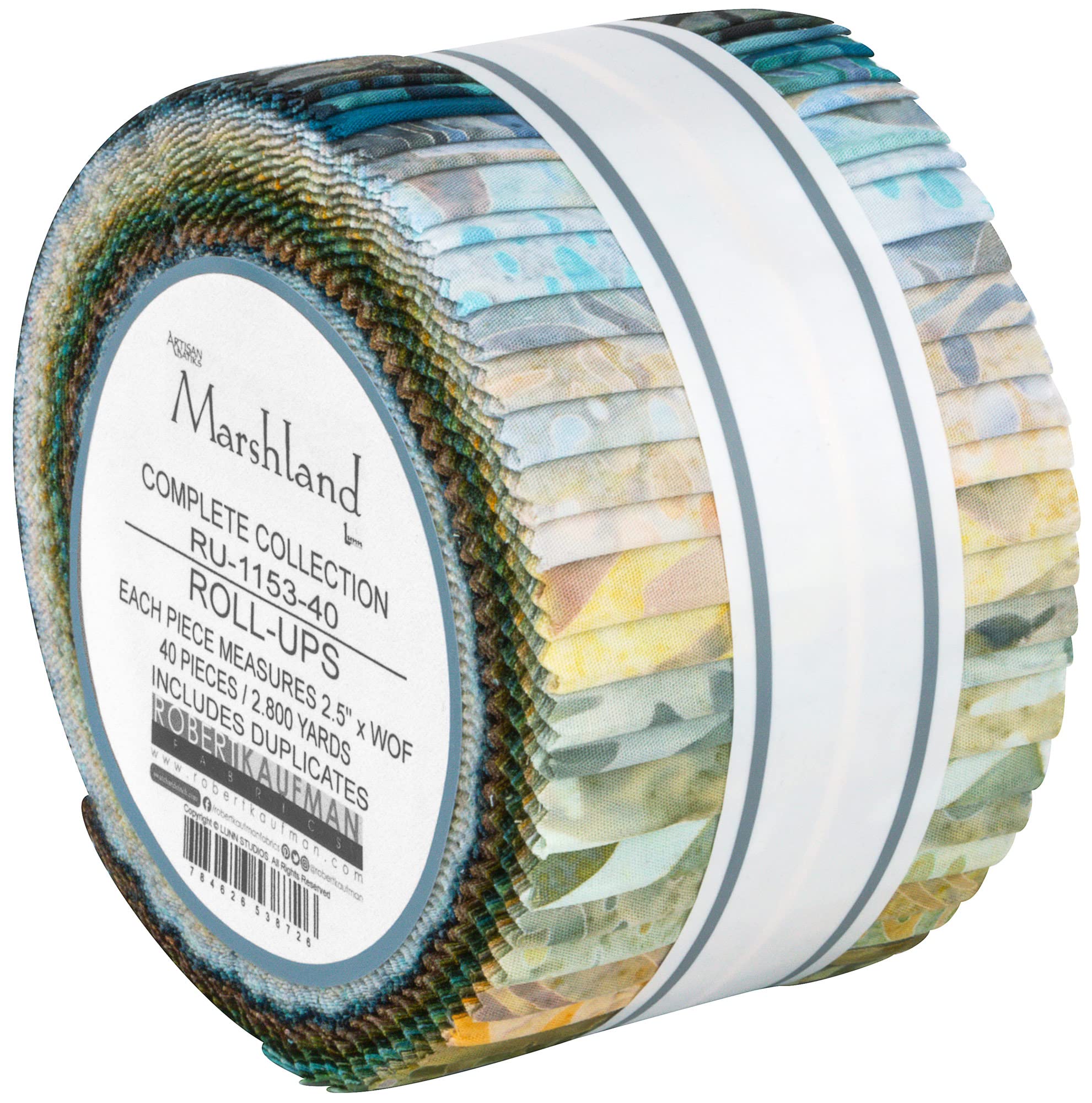 Lunn Studios Artisan Batiks Marshland Roll Up 40 2.5-inch Strips Robert Kaufman RU-1153-40