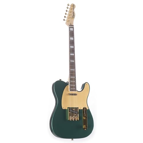 Squier 40th Anniversary Gold Edition Telecaster Electric Guitar, with 2-Year Warranty, Sherwood Green, Laurel Fingerboard