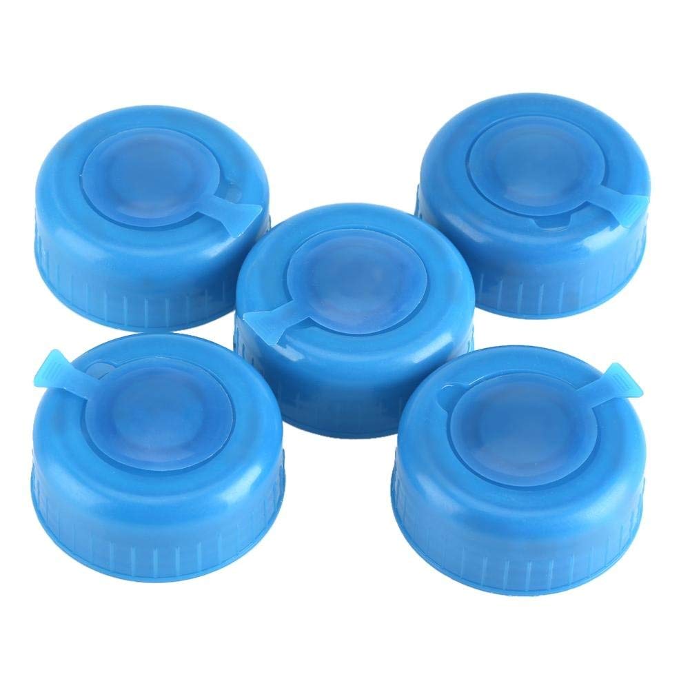 MONACO 5-Pack Plastic Water Bottle Cap, 55mm Twist Cap Replacement Non-Spill, Blue Bottle Caps for Screw Top Bottles, Leak Free