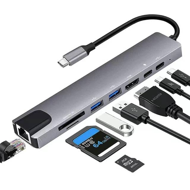 USB Hub USB Type C Hub 3 0 Multi Function Adapter 8 in 1 for MacBook Pro Air Ipad Matebook OEM Status Charging Card ABS 8-Port Ultra Slim Data Hub Pro XPS Notebook PC USB Flash Drives Mobile
