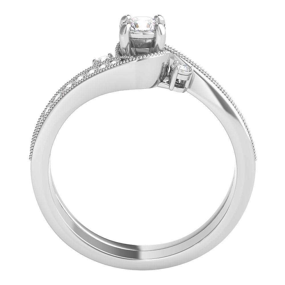MOTIEL 1.25ct.tw. Moissanite Engagement Ring Set for Women,10k 14k 18k Gold Ring Bridal Set Jewelry Gift