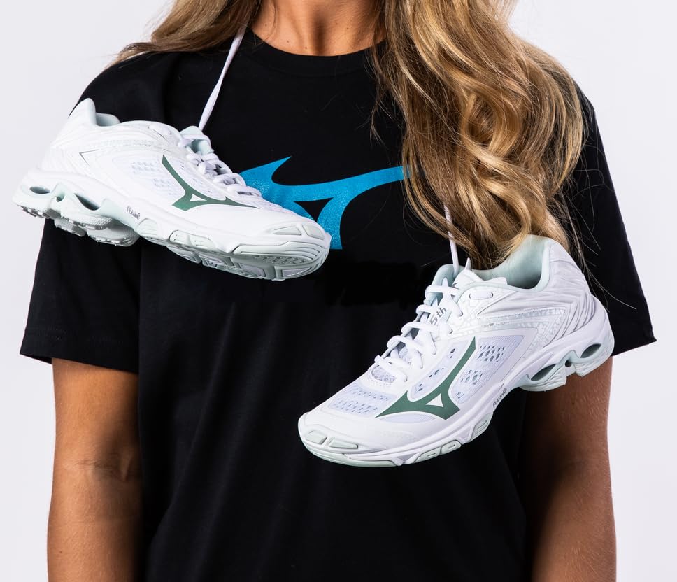 Mizuno womens Wave Lightning Z5 Indoor Court Shoe, White, 8.5 US