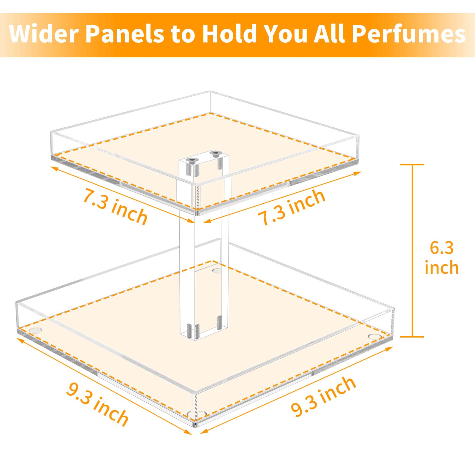 NIUBEE 2-Tier Acrylic Bathroom Cosmetic Storage Organizer for Dresser and Countertop - Standing Perfume Tray for Bedroom Decor