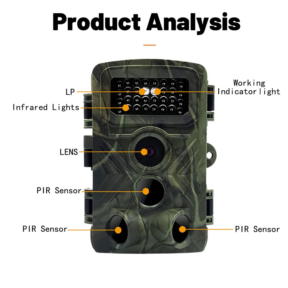 Trail Camera,2 pack 36MP 1080P Mini Trail Camera,Hunting Camera with 120°Wide-Angle 0.2s Trigger Speed,No Glow Night Vision Motion Activated IP67 Waterproof with 32GB Card for Wildlife Scouting