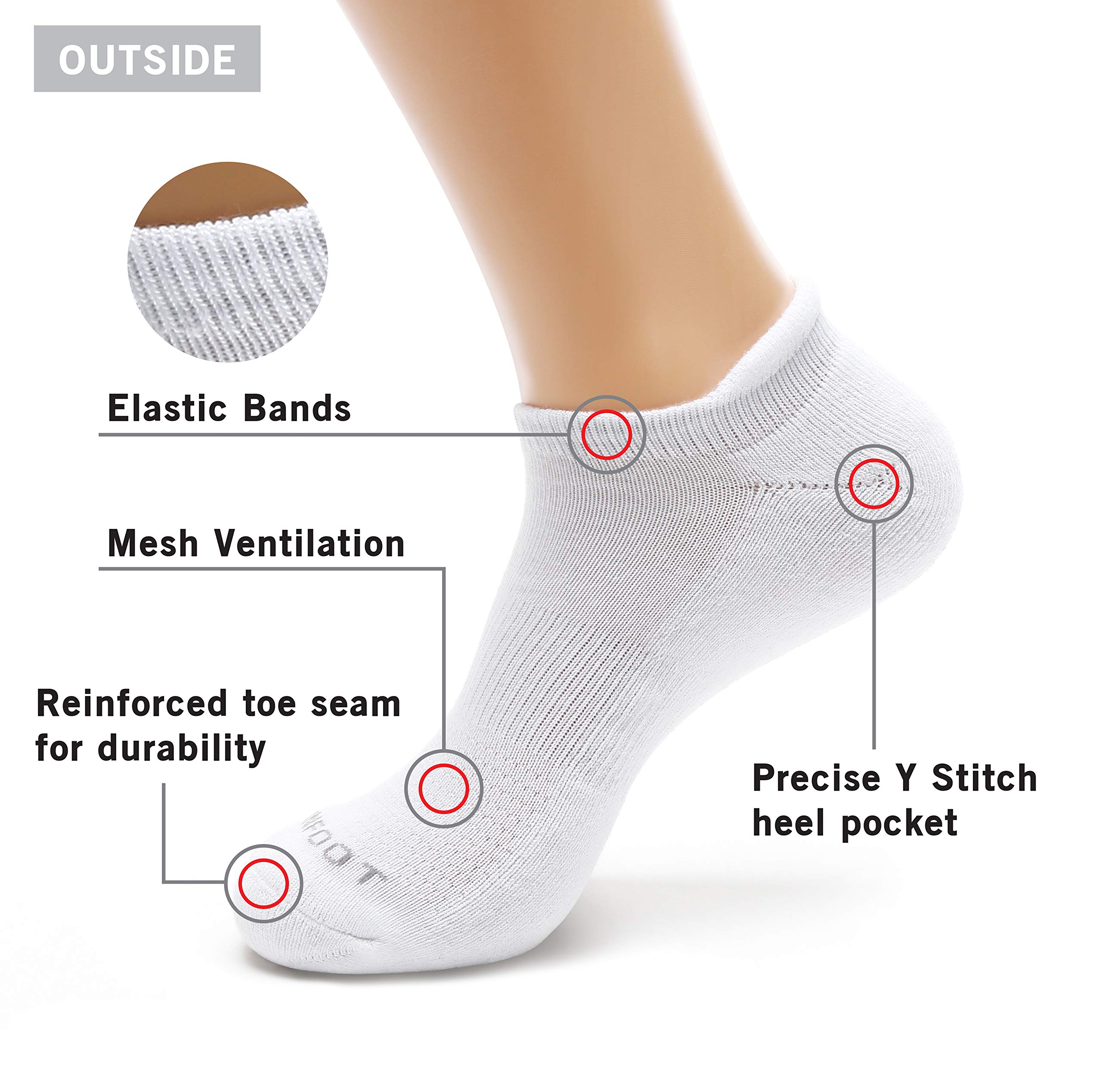 MONFOOT Women's and Men's 10 Pairs Athletic Cushion Running Performance Heel Tab Ankle Socks Black Small, multipack