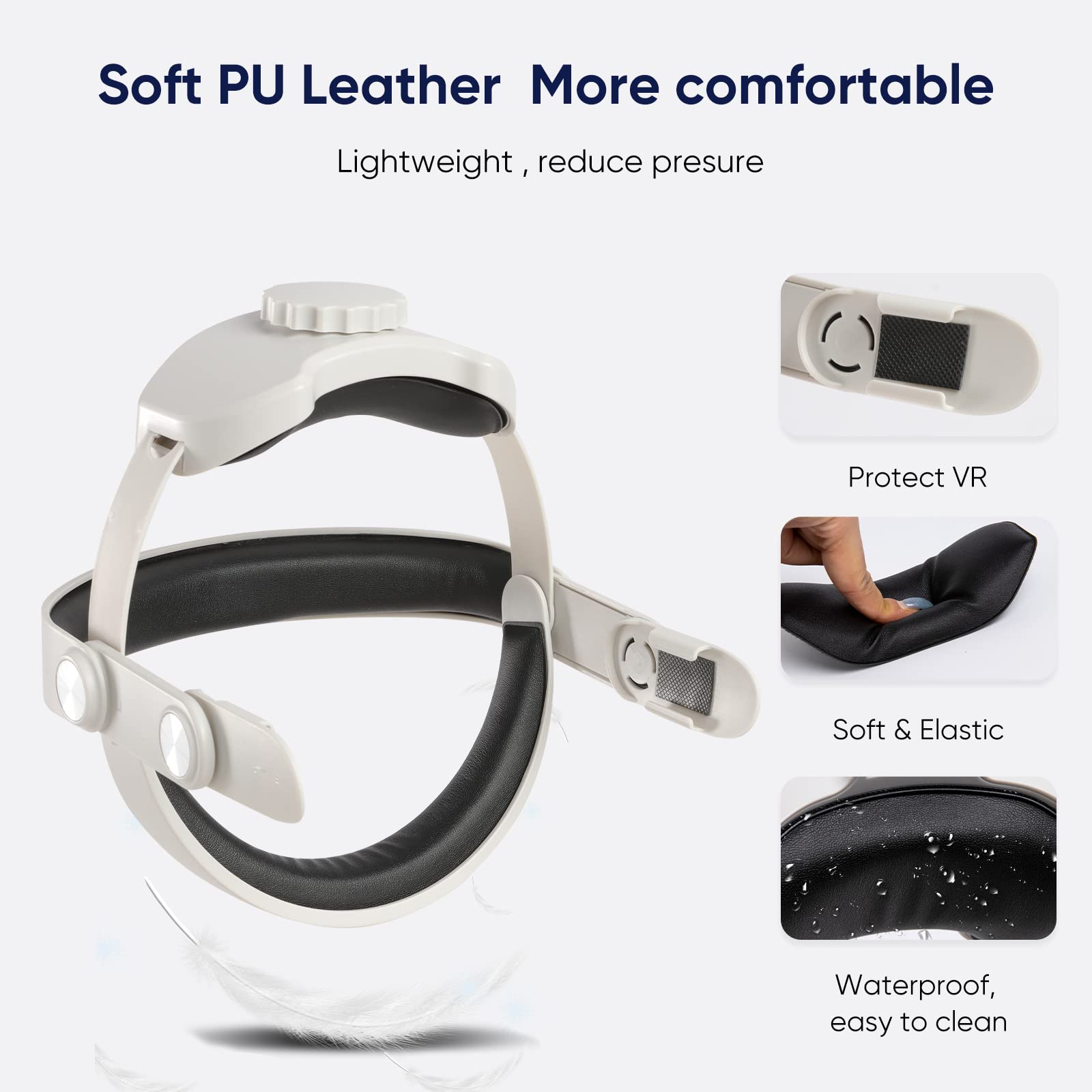 VR Head Strap, Elite Strap, Compatible with Oculus Quest 2, Replacement Strap, Accessories,Meta, for Enhanced Support and Comfort in VR(Merryhome Design)