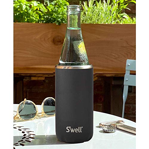 S'well Stainless Steel Chiller Triple-Layered Vacuum-Insulated Keeps Drinks Cool and Hot for Longer-Dishwasher-Safe BPA-Free for Travel, 12oz Cans and Bottles, Onyx
