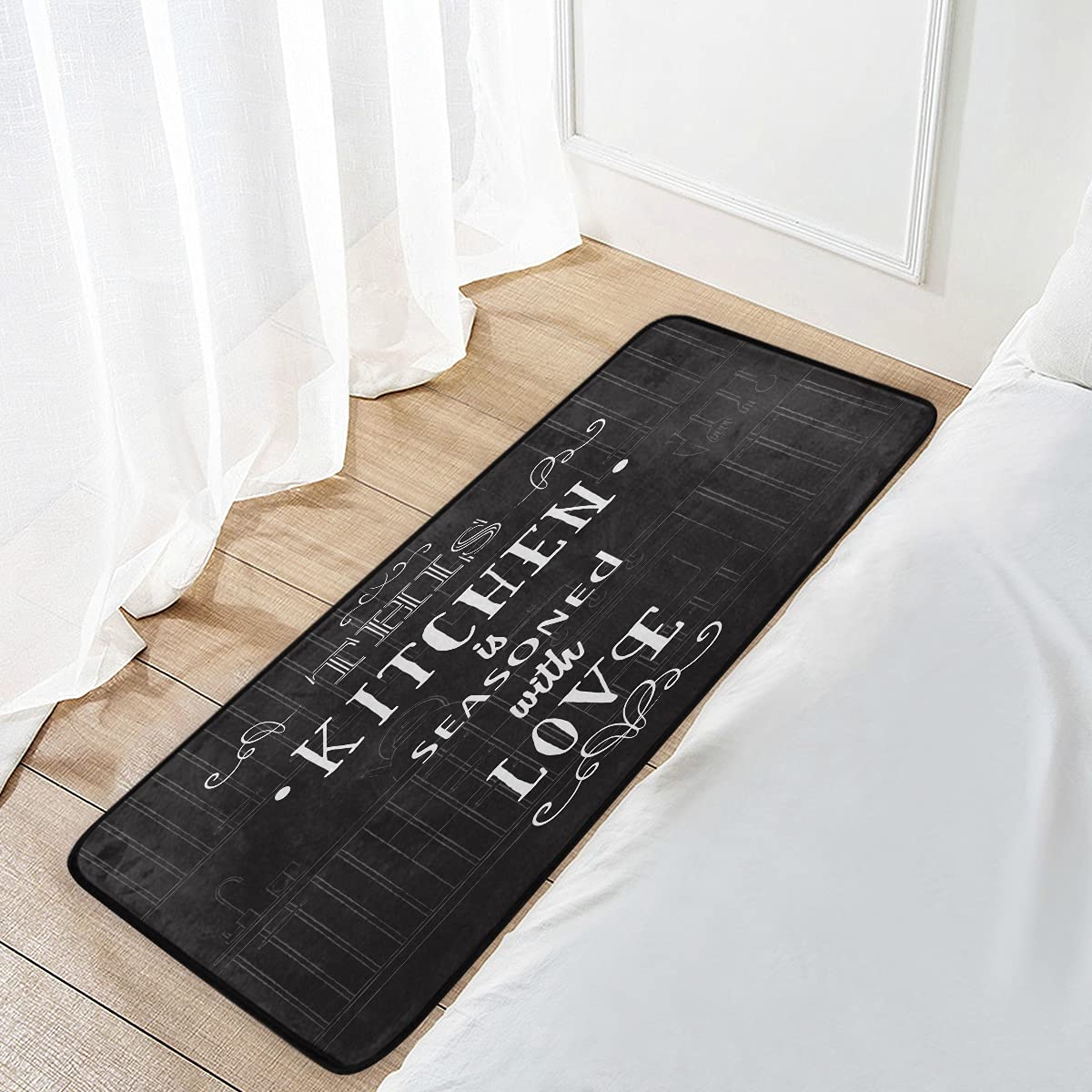 This Kitchen is Seasoned with Love Kitchen Rug Laundry Room Mat Farmhouse Decor Floor Runner Rug Bedroom Porch Doormat 39x20in