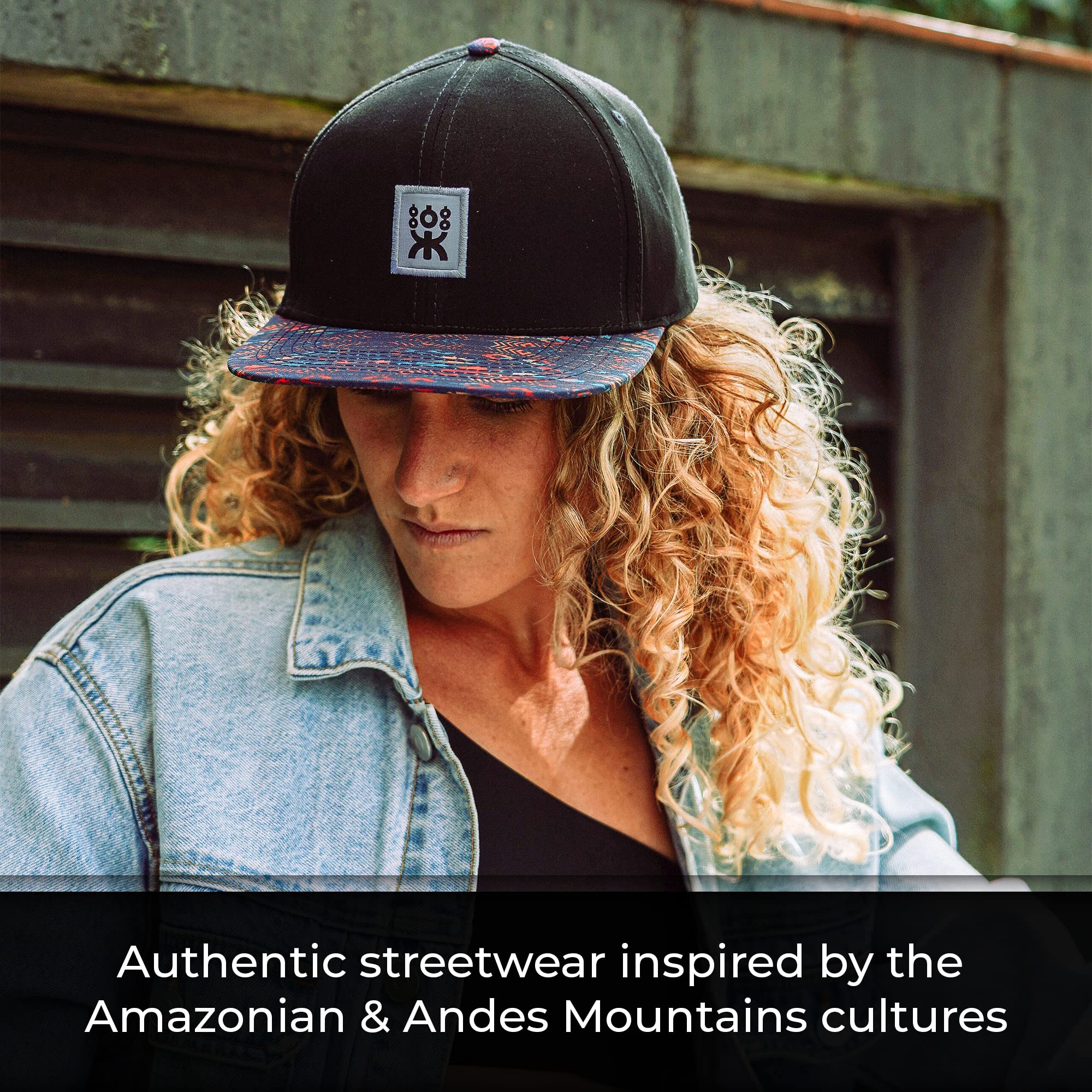 SHAMUNA Snapback Cap - Cool Snapback Vintage-Style Flat Brim Hat, One Size Fits Most Men, Black/Tribal Pattern