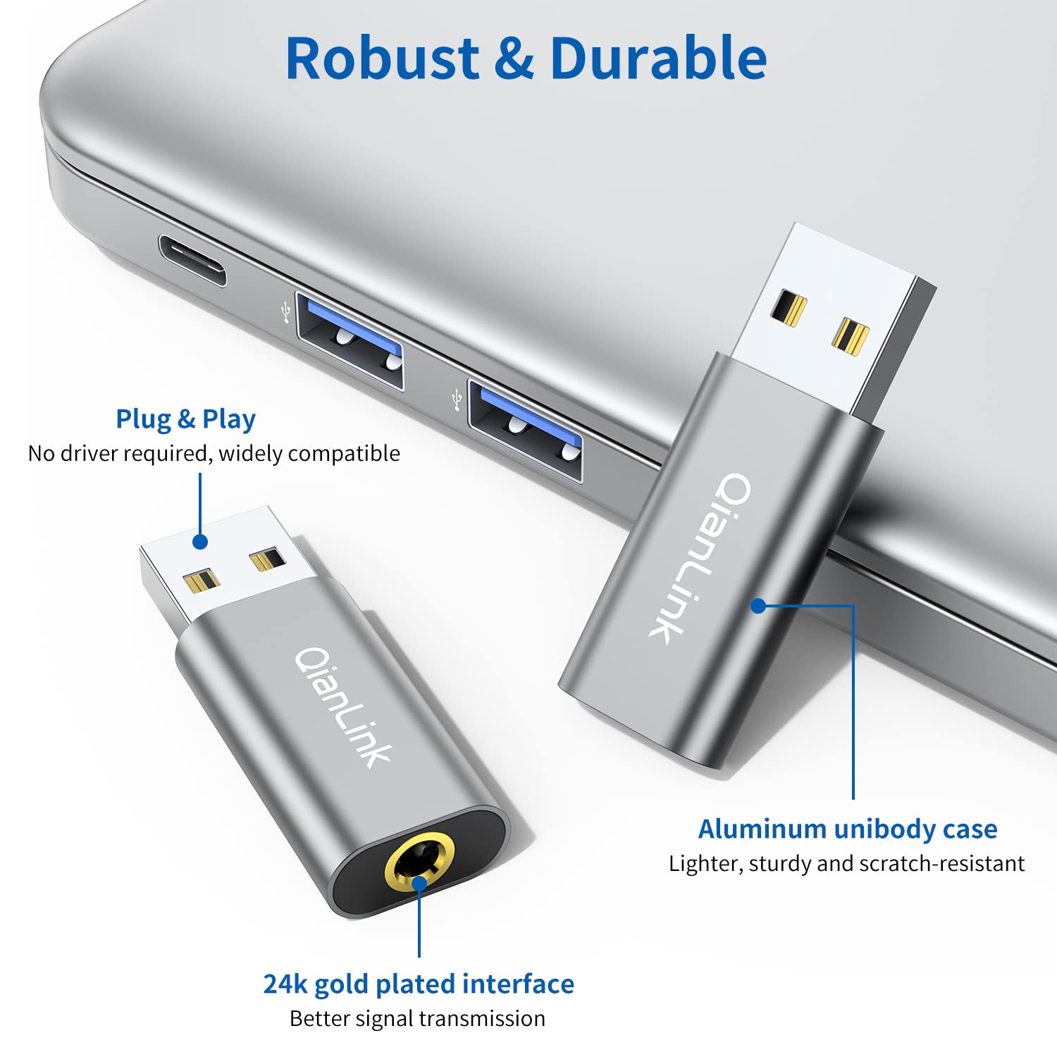 USB to 3.5mm Audio Jack External Sound Card Adapter 2 in 1 USB-A to 3.5mm TRRS 4-Pole Mic-Supported USB to Headphone AUX Adapter Compatible with PC PS4 PS5 Windows Mac Linux Laptop Desktops and More