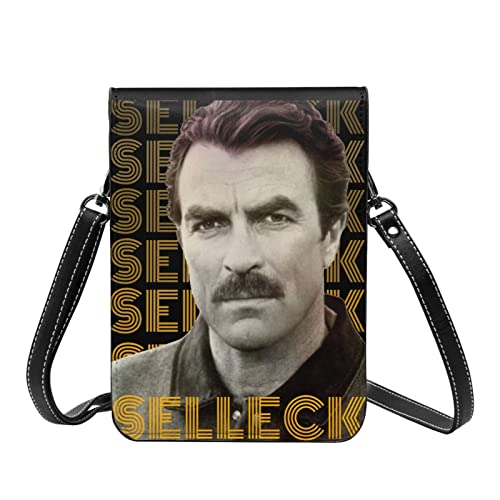 Tom Selleck Small Crossbody Cell Phone Bag For Women'S, Portable Multifunction Shoulder Bag Card Hold Purse,With Removable Shoulder Strap