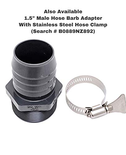 Van Enterprises PVC Garden Hose Adapter (Male 1.5" NPT x 3/4" GHT) for Sump Pump and Pool Pump Hose Adapter