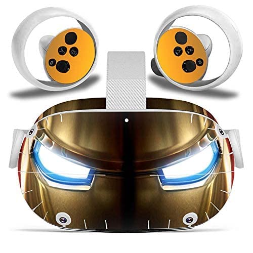 VR Headset and Controller Skin for Oculus Quest 2 , Vinyl Decal Stickers for Oculus Quest 2 VR Headset and Controllers, Virtual Reality Protective Decal Skin - Iron Eye