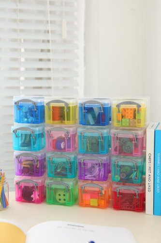 Really Useful Box 16x0.14 Litre Plastic Storage Box Organiser Clear & Assorted