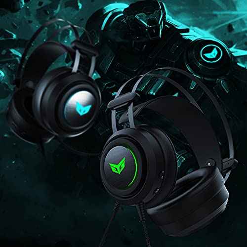 Ovann G30 USB Gaming Headset for PC & PS4 & PS5 Wired Noise Cancelling Gamer Headphone with Microphone, Virtual 7.1 Stereo Surround Sound and RGB Light, for Best & Top Audio-Comptuer Games