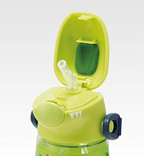 Skater PSHC4DK-A Dinosaurus Die-Cut Bottle with Straw, 14.2 fl oz (420 ml)