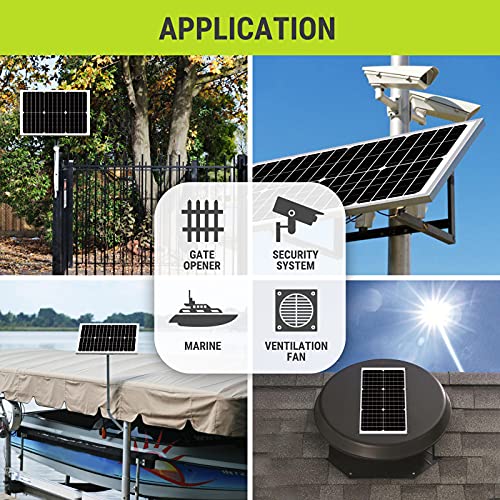 Newpowa 30W(Watt) Solar Panel Monocrystalline12V High Efficiency PV Module for Rv Marine Boat Water Pump Off Grid (30W Waterproof Kit)