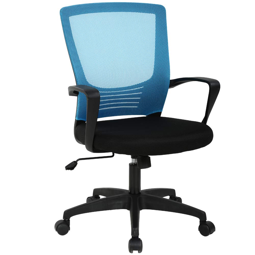 Meet perfect Office Chair, Mid Back Mesh Lumbar Support Home Office Computer Desk Chair Swivel Task Chair, Ergonomic Executive Chair on Rolling Wheels Height Adjustable for Men Women Back Pain-Grey