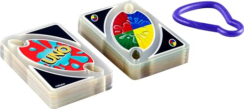 Mattel Games UNO Splash Card Game for Outdoor Camping, Travel and Family Night with Water-Resistent Plastic Cards