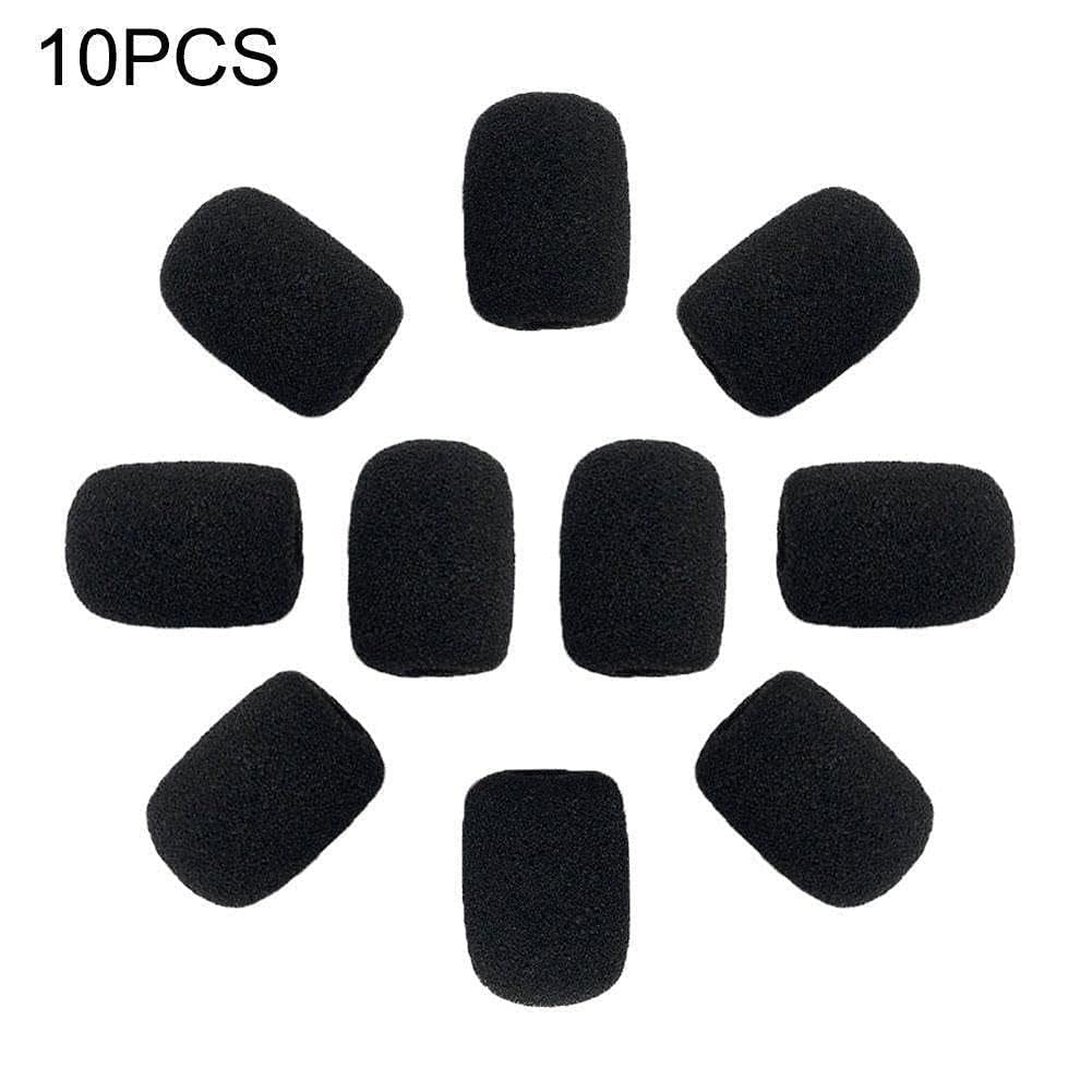 WAITLOVER 10 Pcs Black Mic Protector Replacement Headset Foam Cover Windscreen Sponge Mic for Mee Covers Windshield T0G7 Covers Microphone