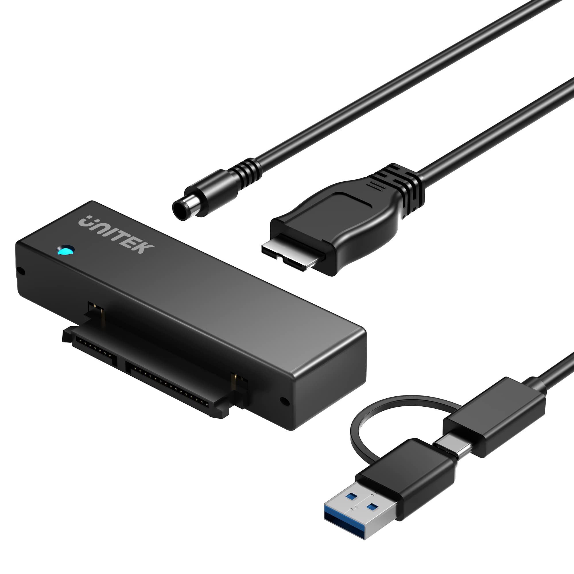 Unitek USB Type-C to SATA III Hard Drive Adapter External Kit Cable for 2.5 3.5 Inch HDD/SSD Hard Drive Disk, Optical Drive,with 2V/2A Power Adapter, Support UASP