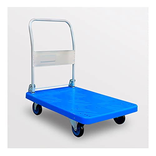 WALDOR Folding Hand Truck Plastic Platform Truck with Wheels and Foldable Metal Handle for Transport Household Items PC Baggage Moving Hand Trucks Portable Dolly for Moving (Size : Mute2)
