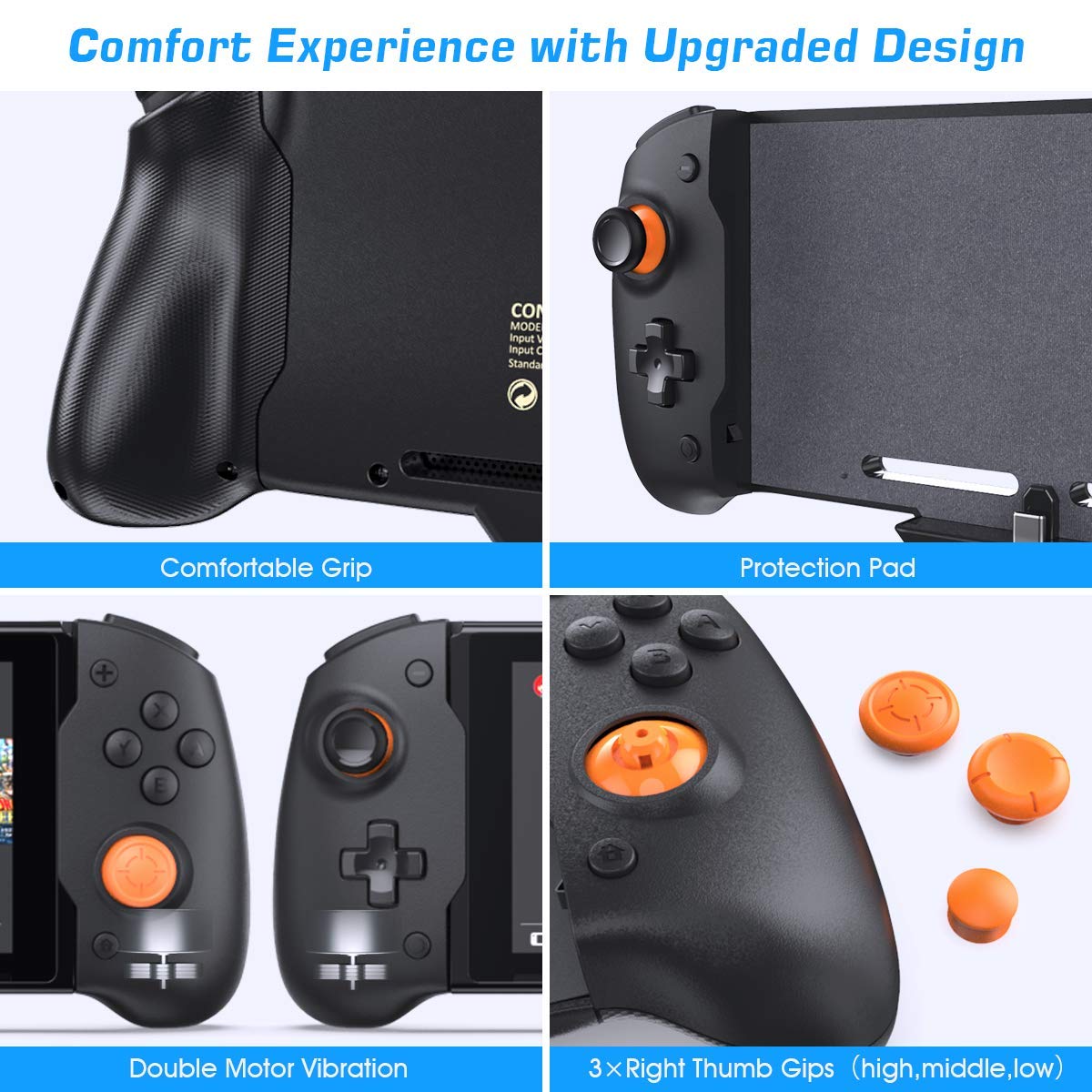OIVO Switch Controller Grip Compatible with Nintendo Switch, Switch Pro Controller with Comfort Grip, 6 Gyro Axis& Double Motor Vibration for Switch Handheld Mode