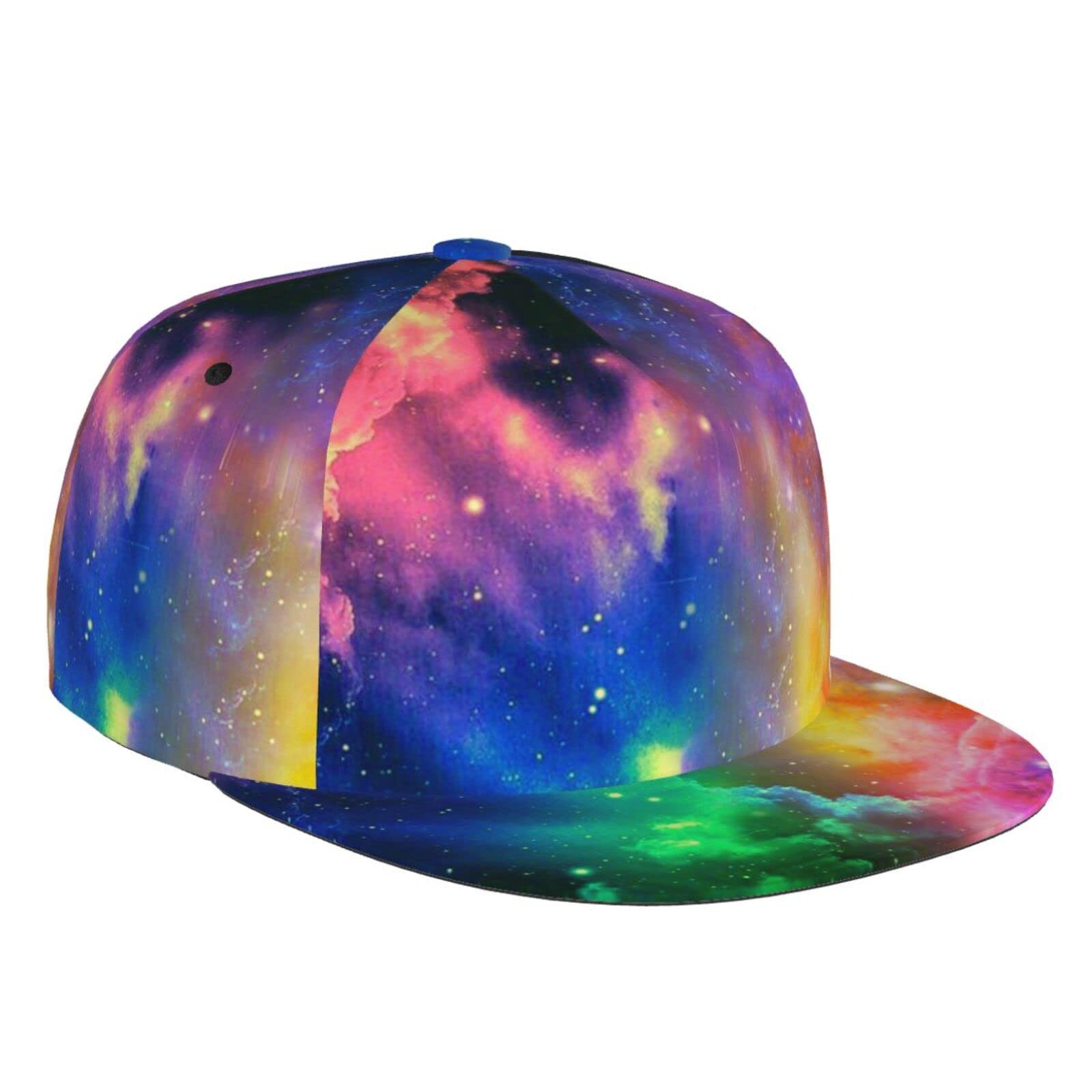 SULIZYAL Colorful Galaxy Snapback Hat Cool Hip Hop Baseball Cap Adjustable Flat Bill Brim Trucker Hats for Men Women