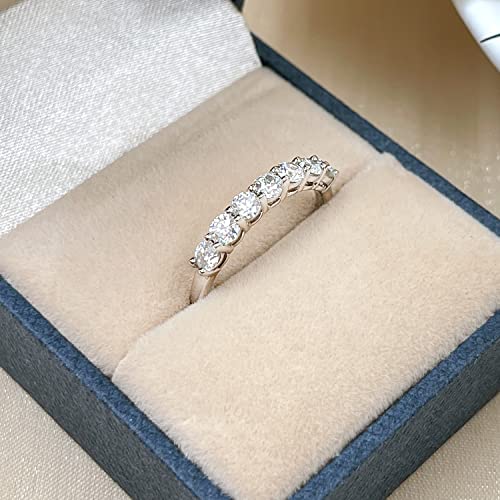 sheborn Moissanite Diamond wedding band Engagement Ring for Women, 18K Gold Plated 925 Sterling Statement Silver Ring for Bridal, Promise, Eternity, Anniversary, 0.7 Carat Stackable Rings Unisex