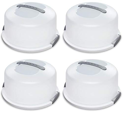 STERILITE 2008004 White, Pack of 2 Cake Server, Fits Sizes, Clear