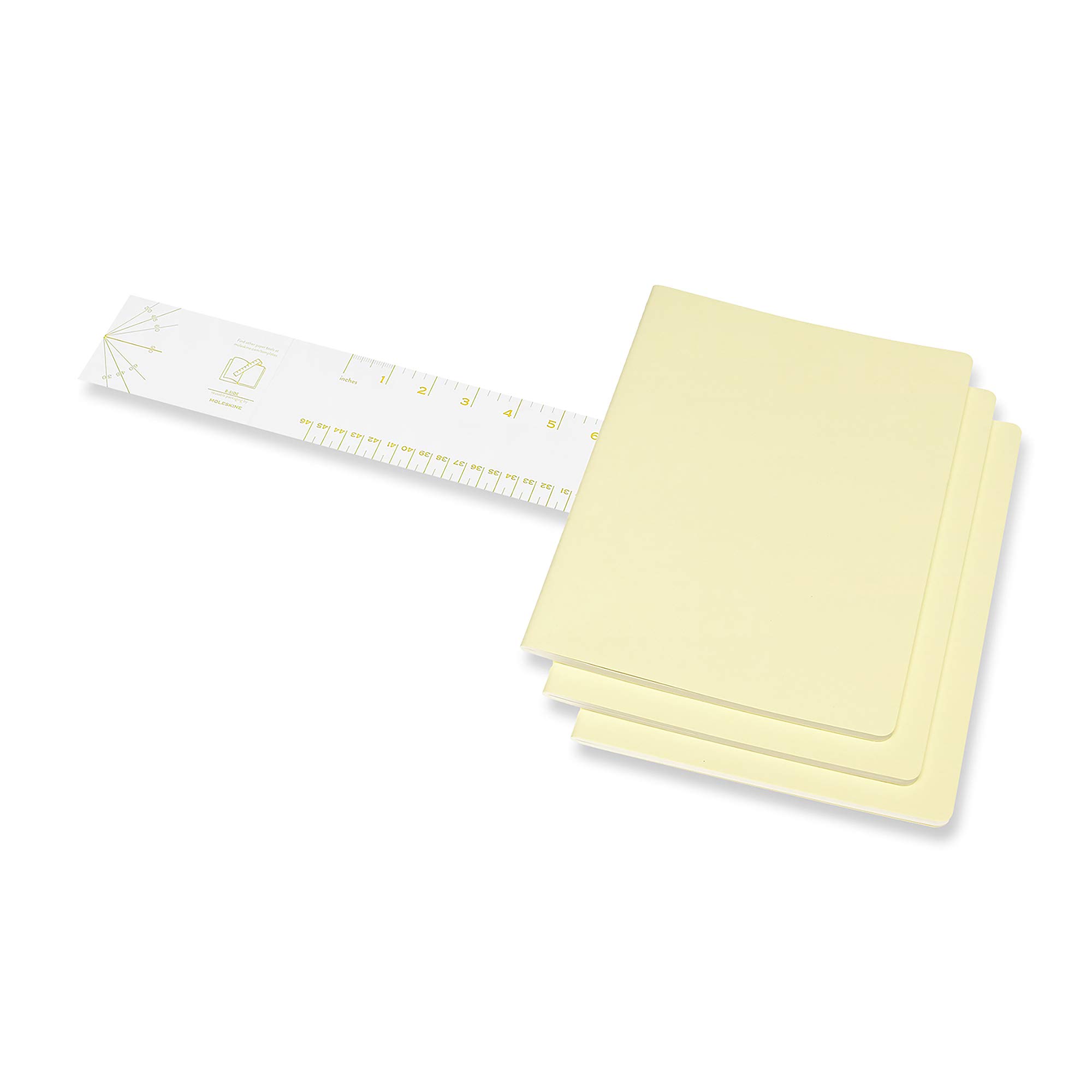 Moleskine Cahier Journal, Soft Cover, XL (7.5" x 9.5") Plain/Blank, Tender Yellow, 120 Pages (Set of 3)