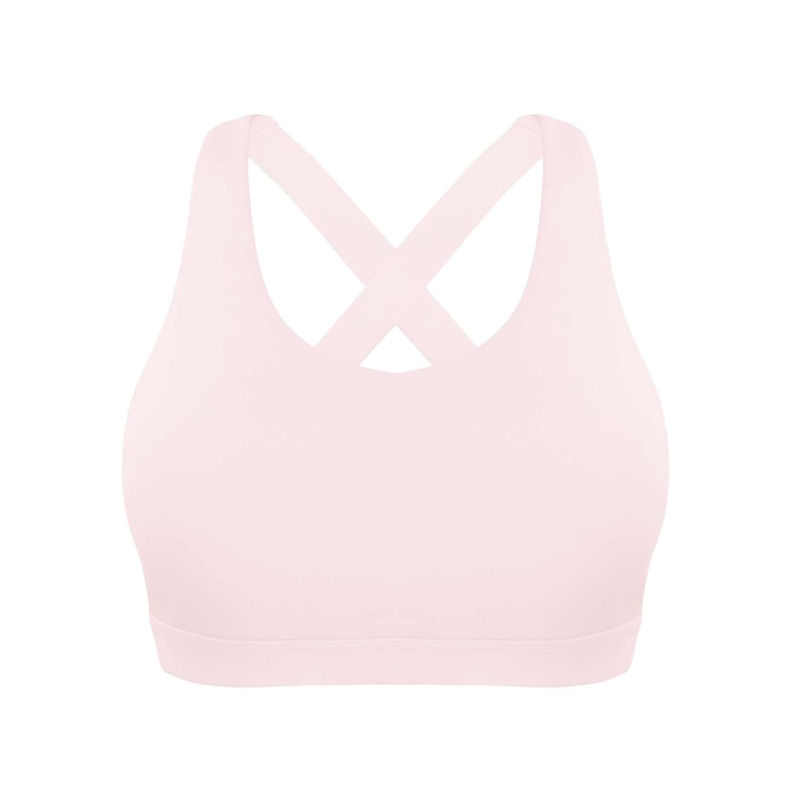 songful Sports Bras for Women, Medium Support Cami Bras No Underwire Seamless Bras with Removable Pads Light Pink