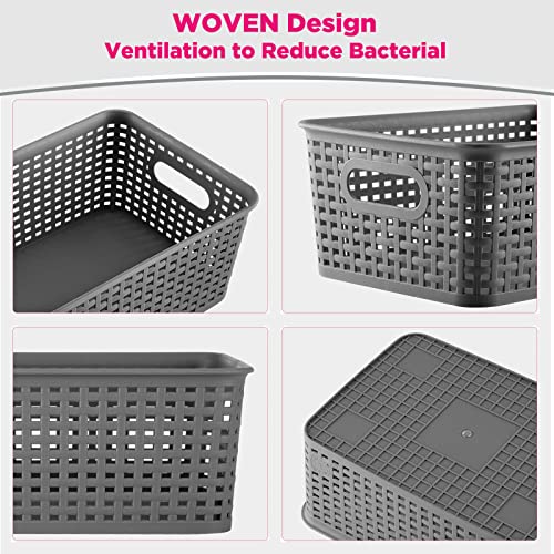 RAXMETRY Plastic Storage Baskets With Lid Lidded Storage Bins Pantry Organization and Storage Containers Small Baskets for Desktop Drawers Closet Classroom Bedroom Office