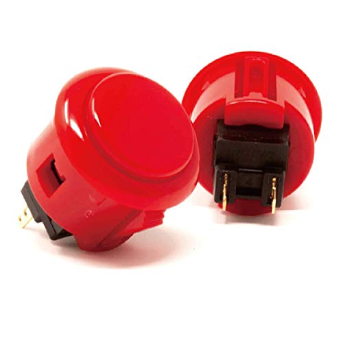 Sanwa 8 pcs OBSF-30 Original Push Button 30mm - for Arcade Jamma Video Game & Arcade Joystick Games Console (Red), Use for Arcade Game Machine Cabinet S@NWA