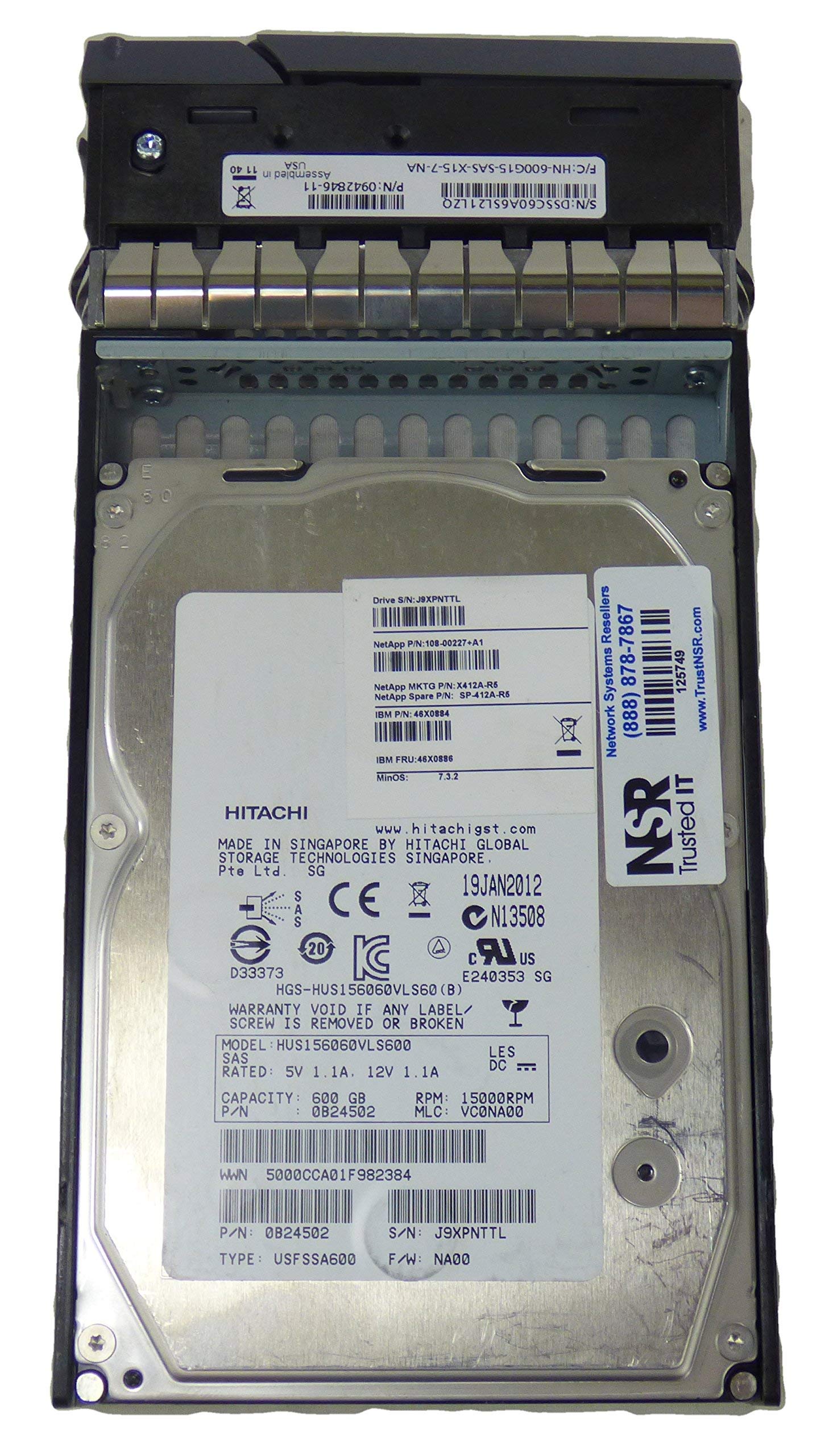 Netapp X412A-R5 600GB 15K SAS 3.5" Disk Drive 108-00227 NETAPP X412_HVIPC560A15 SP-412-R5 (Renewed)