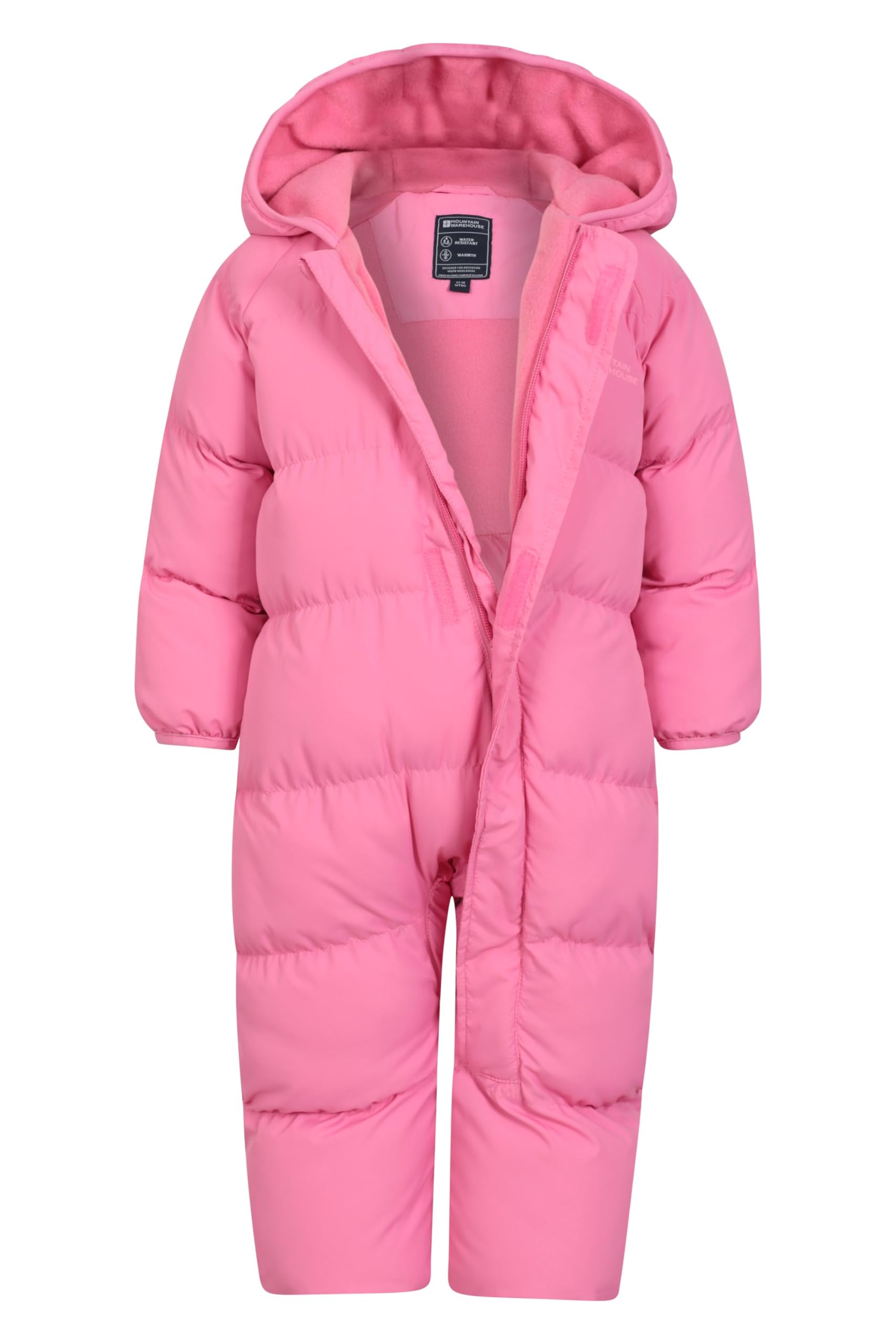 Mountain Warehouse Frosty Toddler Padded Suit - Fleece Lined Snowsuit Pink 12-18 Months