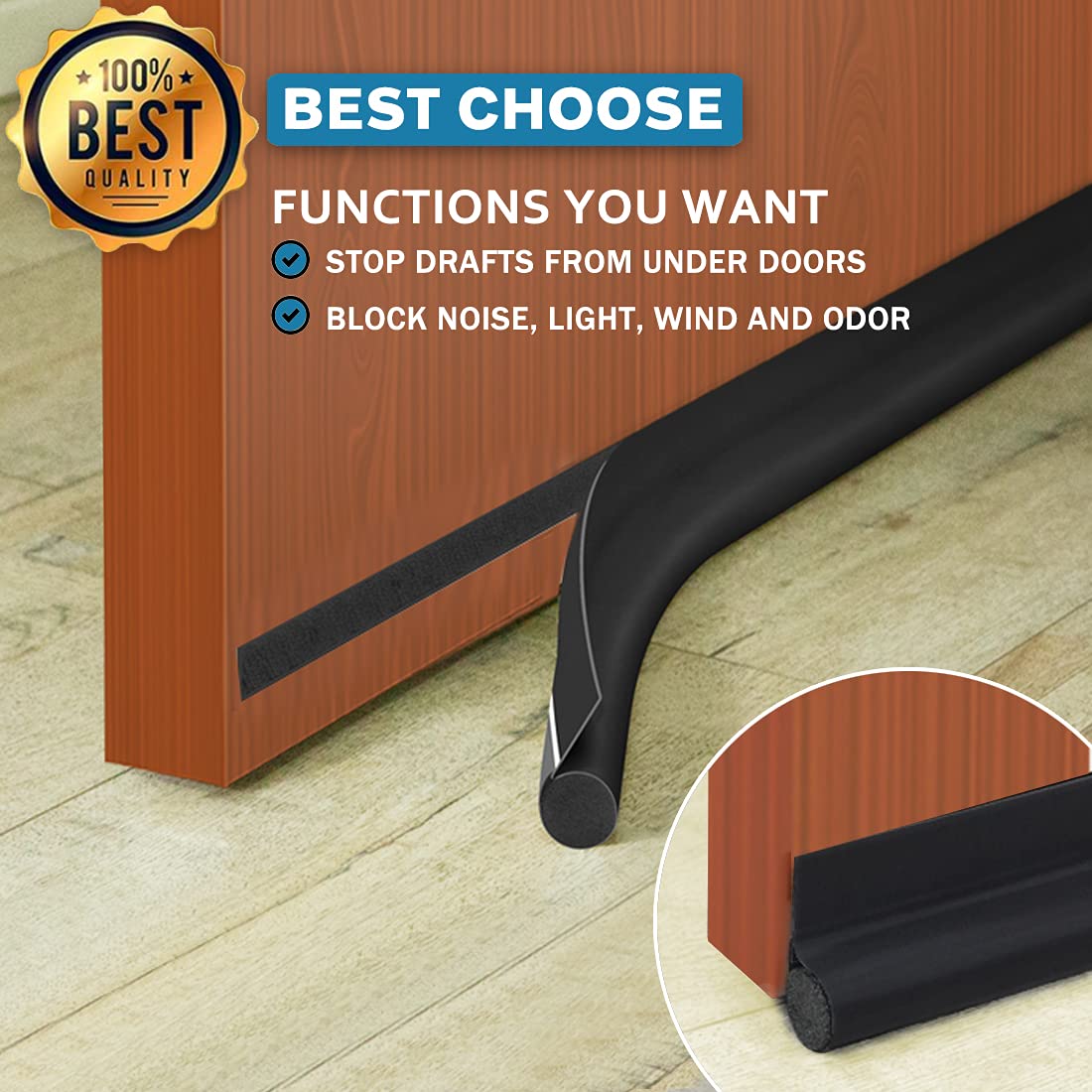 MAXTID Door-Thresholds Door Draft Stoppers 34 Inch Black