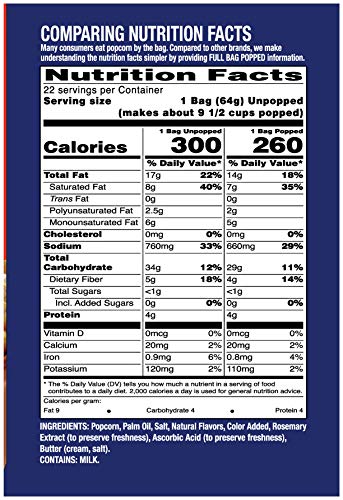 Pop Weaver Microwave Popcorn, Extra Butter, 22 Bags per Box…