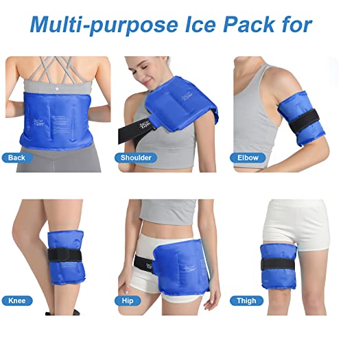 Relief Expert Ice Pack for Injuries Reusable(16" x 9") Gel Cold Pack for Lower Back, Shoulder, Knee, Hip Pain Relief, Cold Compress for Swelling, Bruises – Flexible