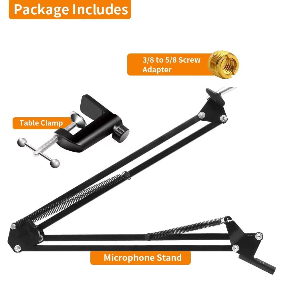 Quadcast Boom Arm - Heavy Duty Adjustable Gaming Microphone Mic Stand Compatible with Hyperx Quadcast S Microphone