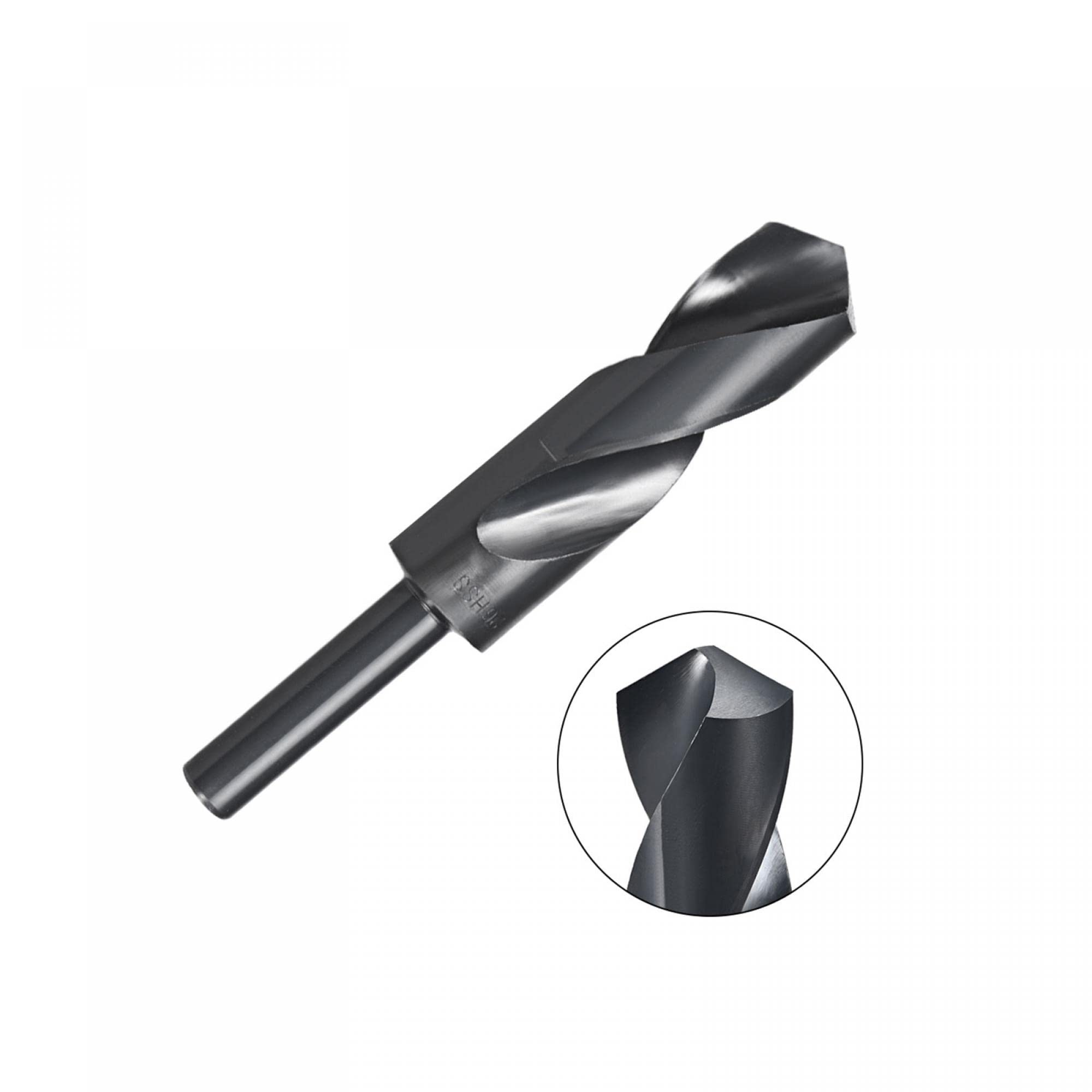 uxcell 26mm 27mm Reduced Shank Drill Bit High Speed Steel 6542 Black Oxide with 1/2 Inch Straight Shank 2pcs