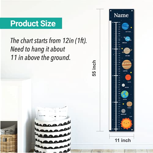 Personalized Kids Canvas Growth Chart, Height Chart, Growth Chart Banner, Planet
