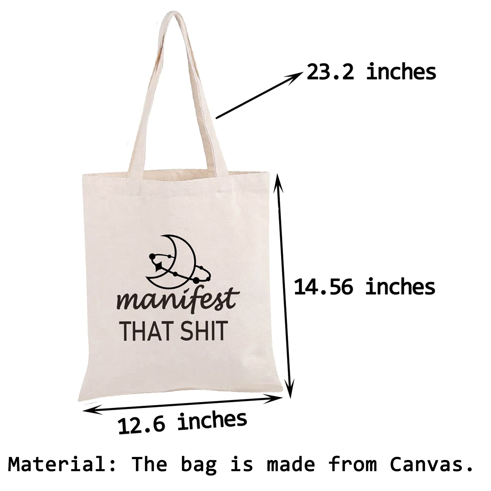 PWHAOO Funny Manifest Bag Witchy Gift Manifest That Shit Tote Bag Witchcraft Lover Gift (Manifest That Shit TB)