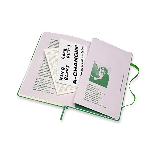 Moleskine Limited Edition Bob Dylan Notebook, Hard Cover, Large (5" x 8.25") Ruled/Lined, Emerald Green, 240 Pages