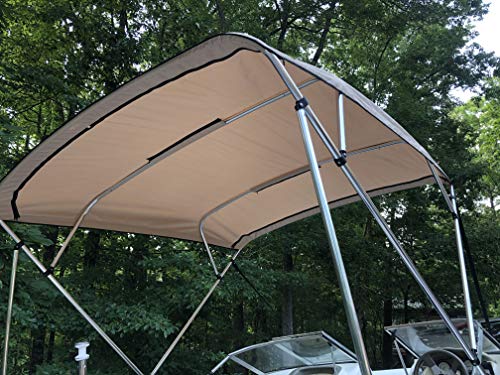 Replacement Bimini Top Canvas with Boot, Beige, 10' Long x 8.5' Wide, 16oz, by Cypress Rowe Outfitters, 4 Bow, fits 97"-103" Width